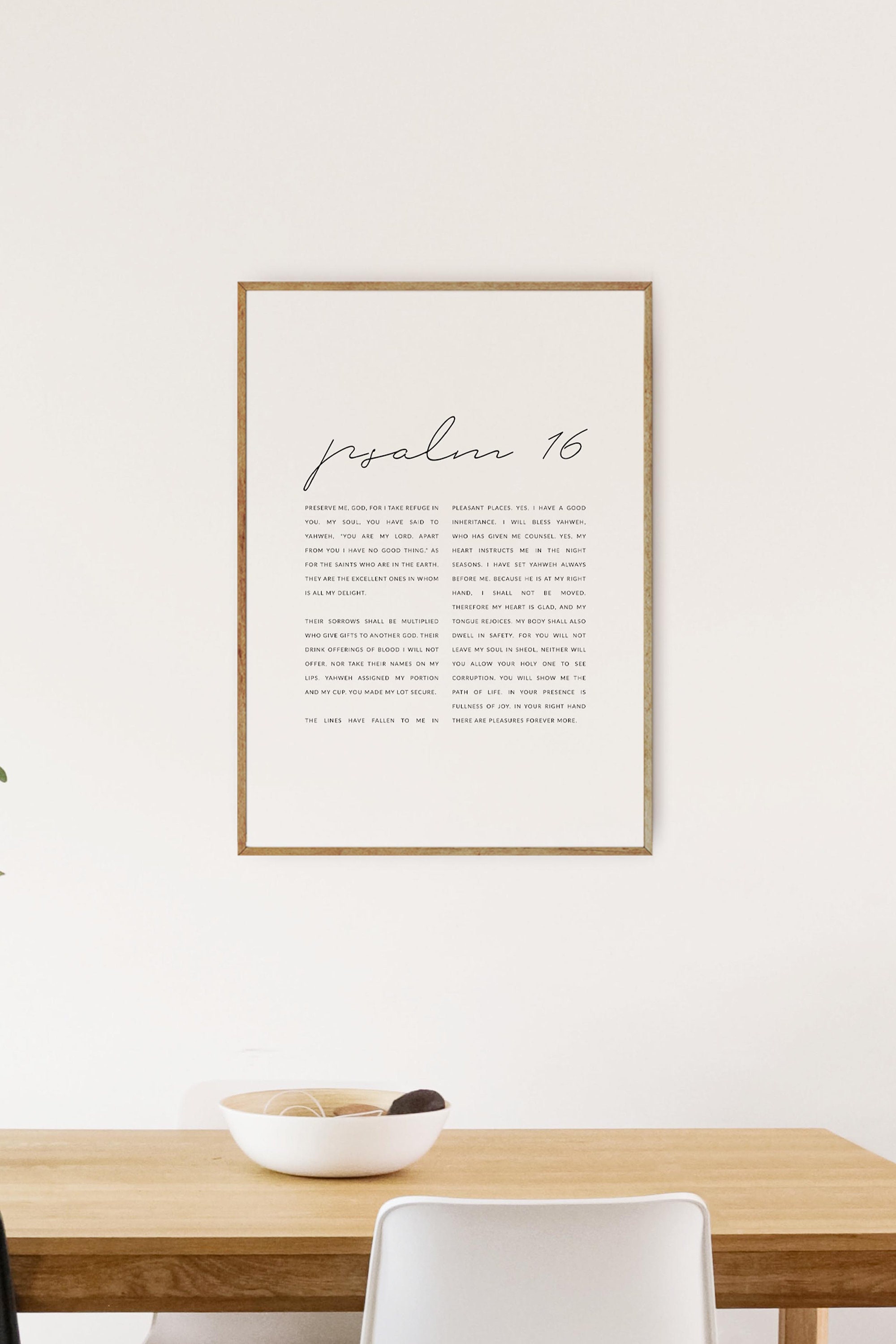 Psalm 16 Bible Verse Wall Art, Modern Christian Poster Printable ...