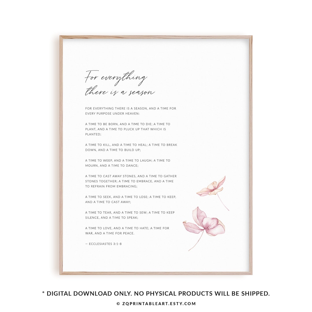 Ecclesiastes 3:1-8 Bible Verse Wall Art, Modern Christian Scripture ...