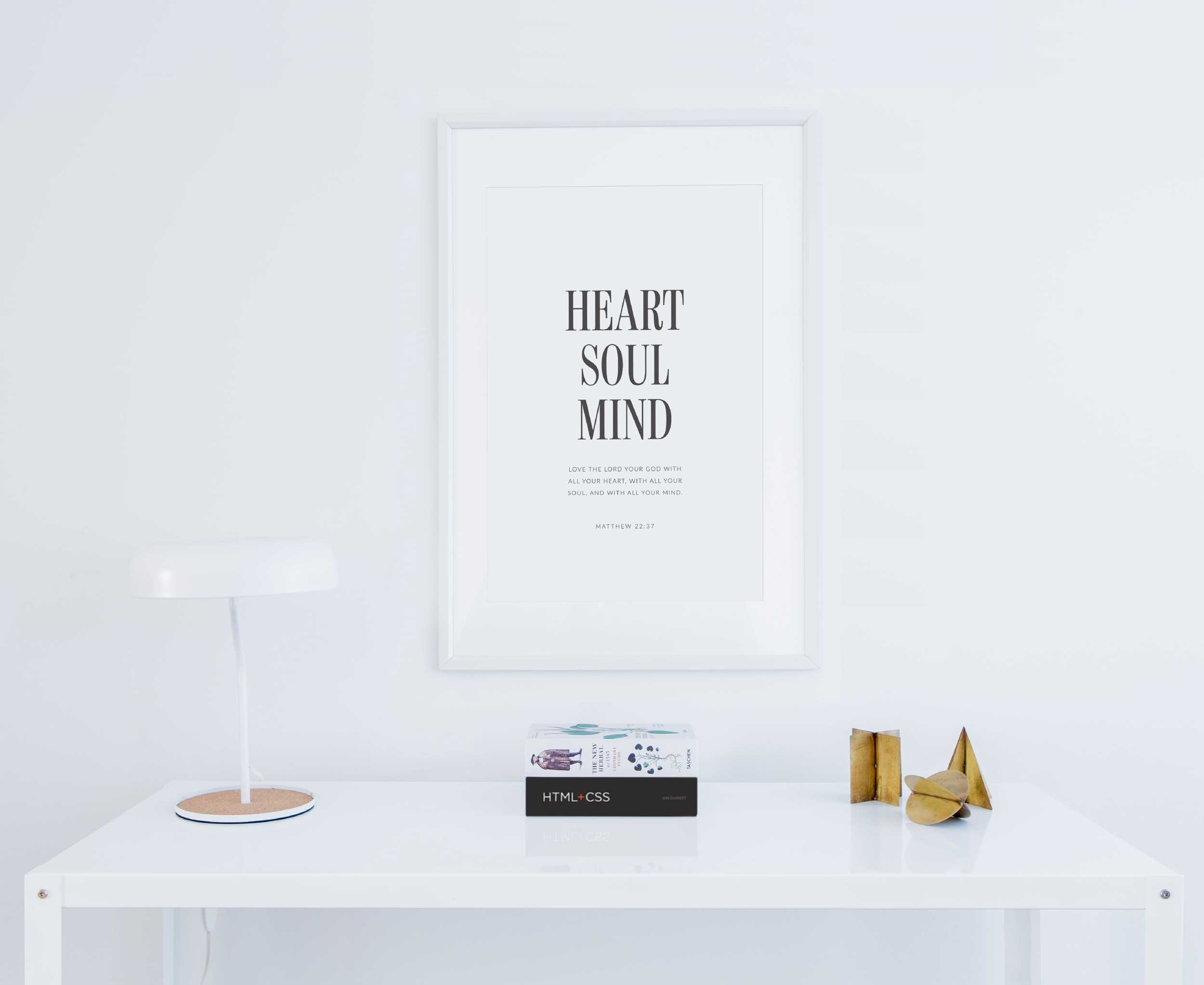 Matthew 22:37 Bible Verse Poster Artwork, Christian Wall Art, Modern ...