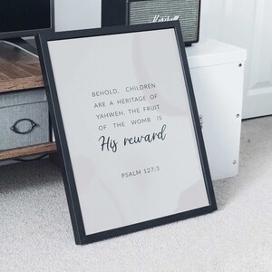 Psalm 127:3 Bible Verse Poster Artwork, Christian Wall Art Printable ...