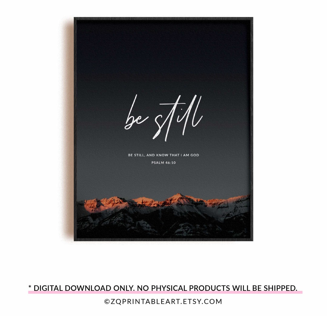 Psalm 46:10 Christian Poster Printable Wall Art, Bible Scripture Wall ...