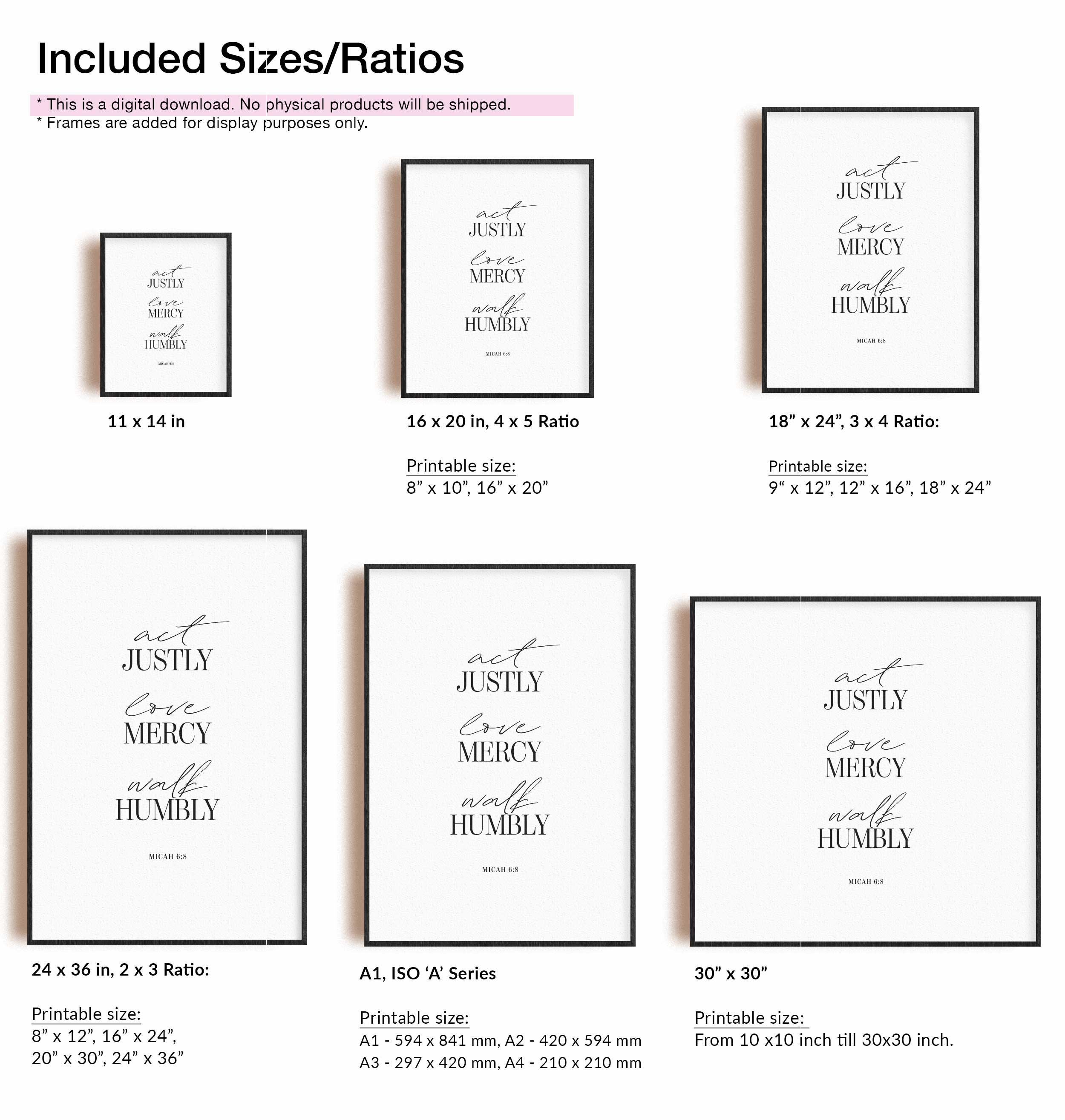 Micah 6:8 Modern Scripture Wall Art Printable Bible Verse | Etsy