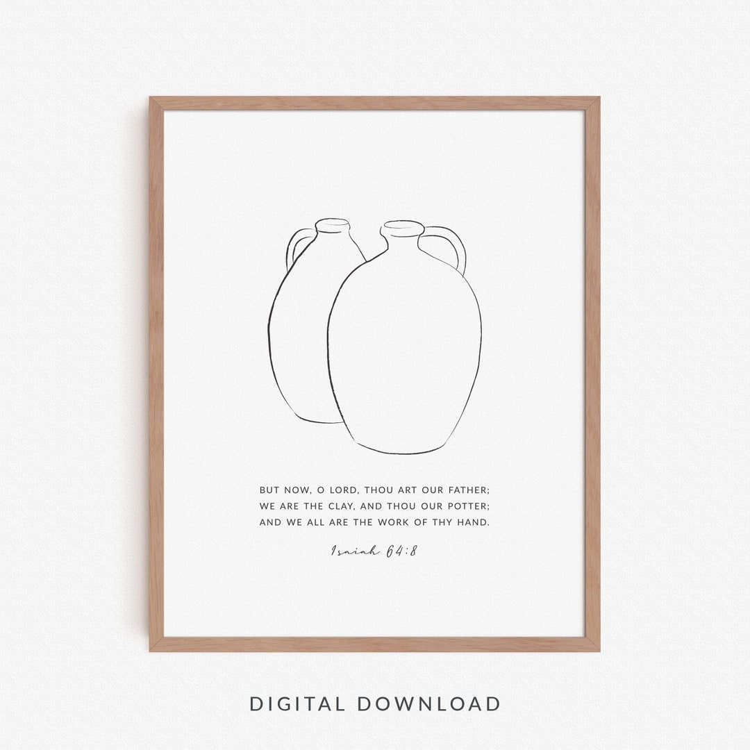 Isaiah 64:8 Christian Line Art Print Modern Christian Wall - Etsy