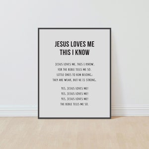 Jesus Loves Me This I Know, Christian Nursery Wall Art Printable ...
