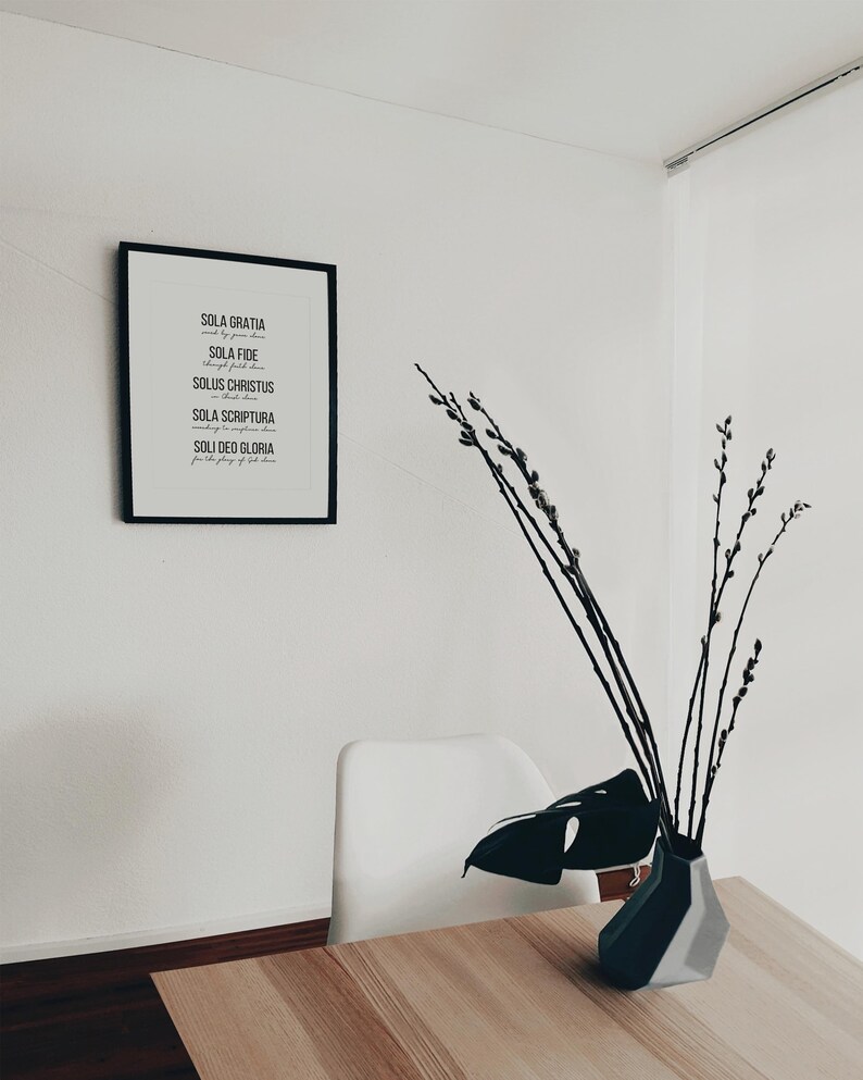 5 Solas Five Solas Print Printable Wall Art Soli Deo Gloria - Etsy