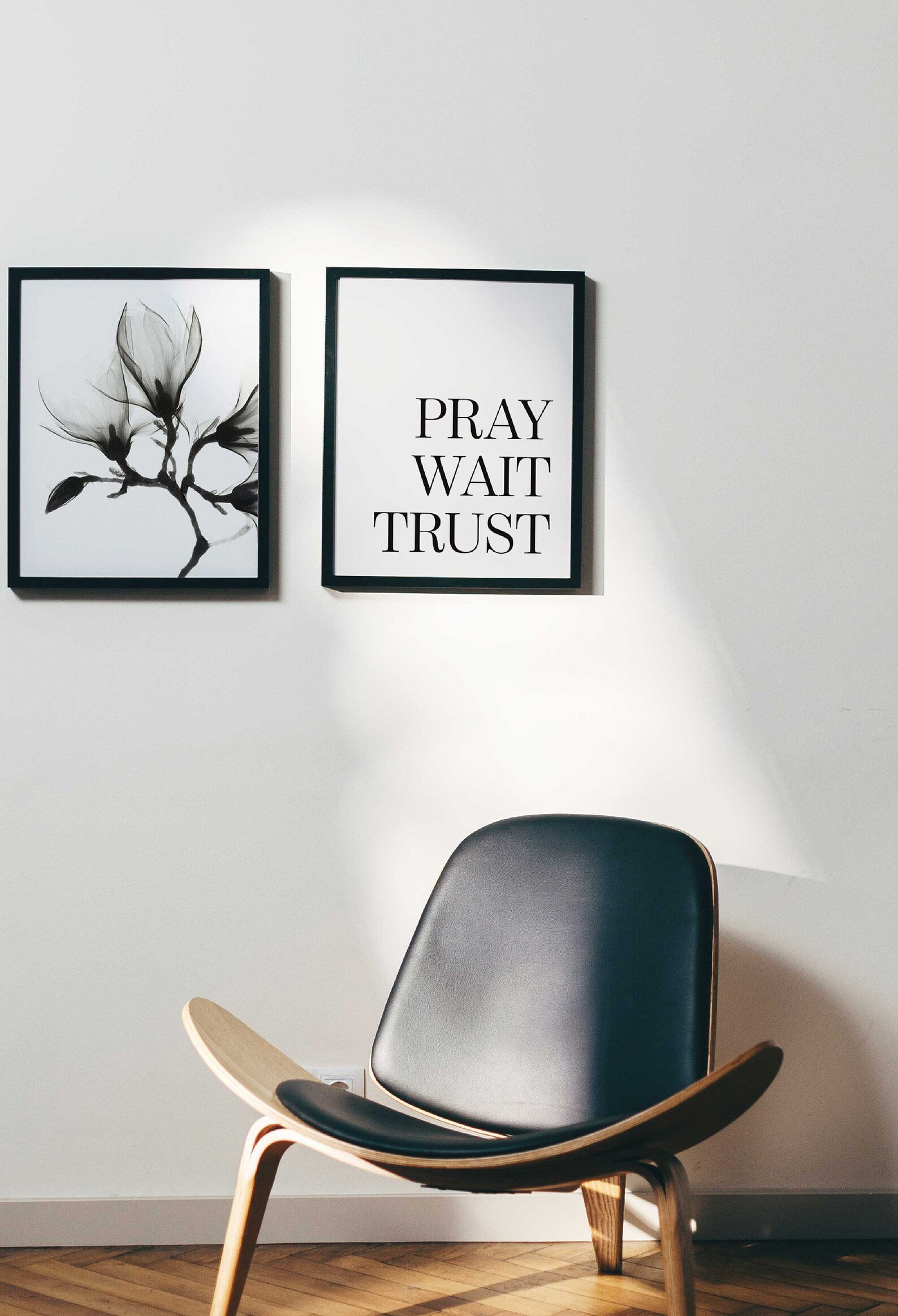 Pray Wait Trust Christian printable wall art artwork poster | Etsy