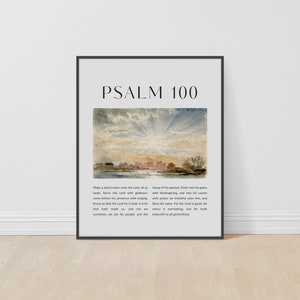 Psalm 100 Bible Verse Wall Art, Christian Poster, Vintage Christian ...