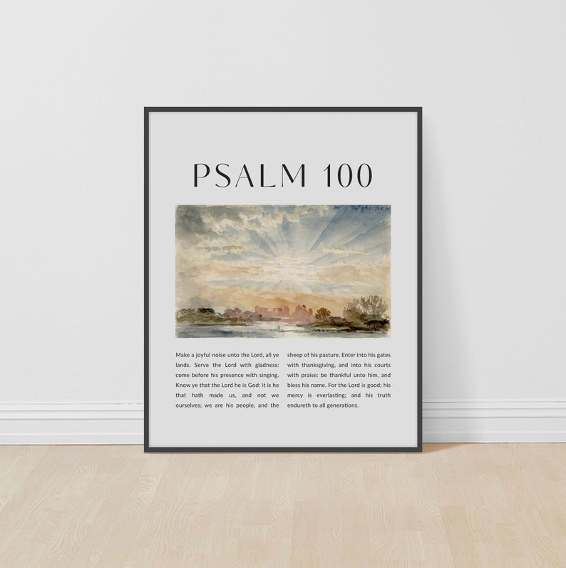 Psalm 100 Bible Verse Wall Art, Christian Poster, Vintage Christian ...