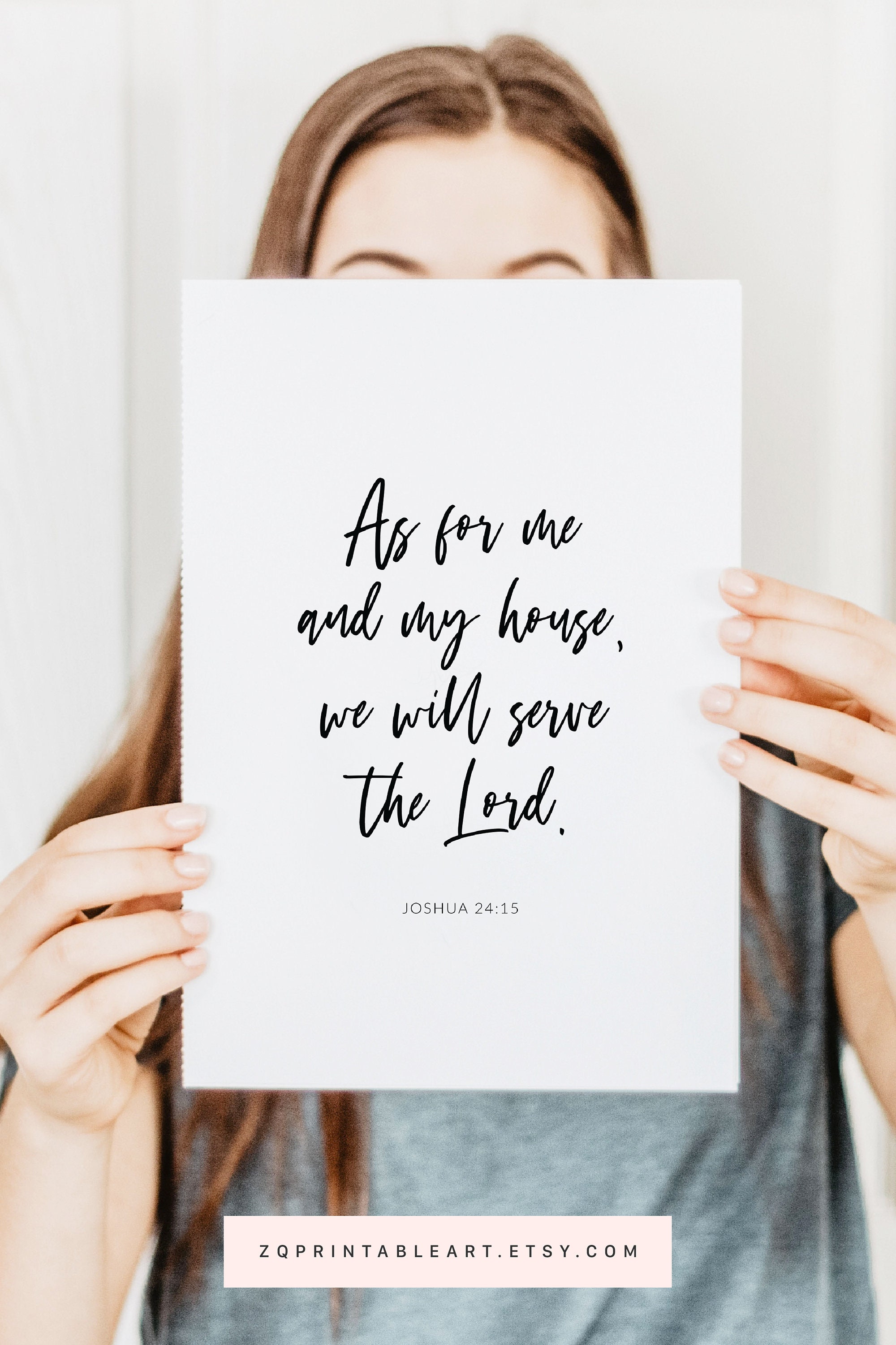 Joshua 24:15 Bible Verse Quote Scripture Print Wall Art | Etsy