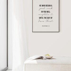 Philippians 1:6 He Who Began a Good Work, Christian Encouragement Gift ...