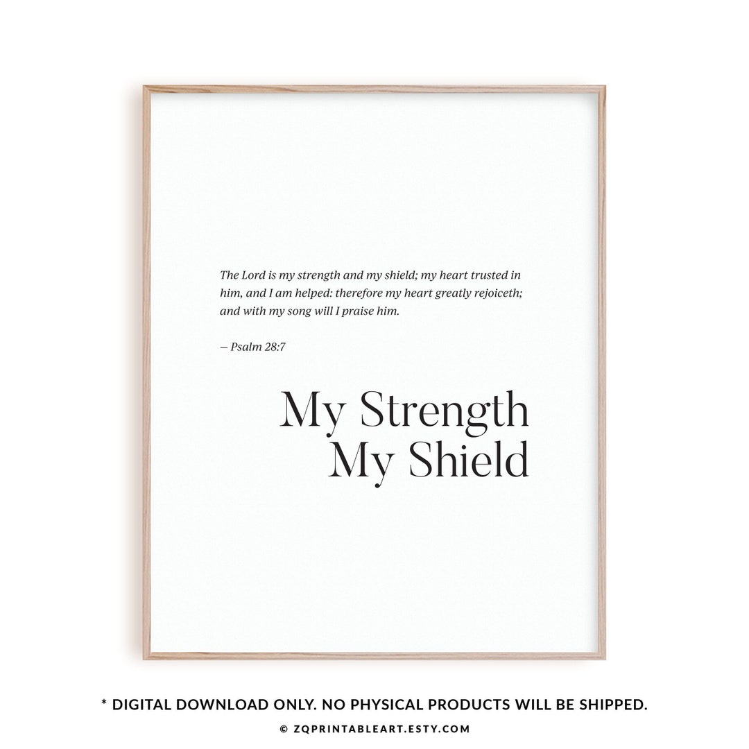 Psalm 28:7 Bible Verse Wall Art, Christian Scripture Printable ...