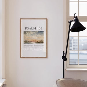 Psalm 100 Bible Verse Wall Art, Christian Poster, Vintage Christian ...