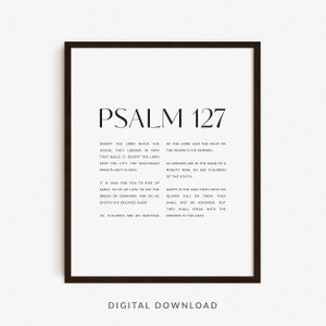 Psalm 127 Bible Verse Wall Art, Christian Scripture Poster, Printable ...