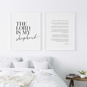 Psalm 23 Bible Verse Wall Art, Christian Scripture Printable Wall Art ...