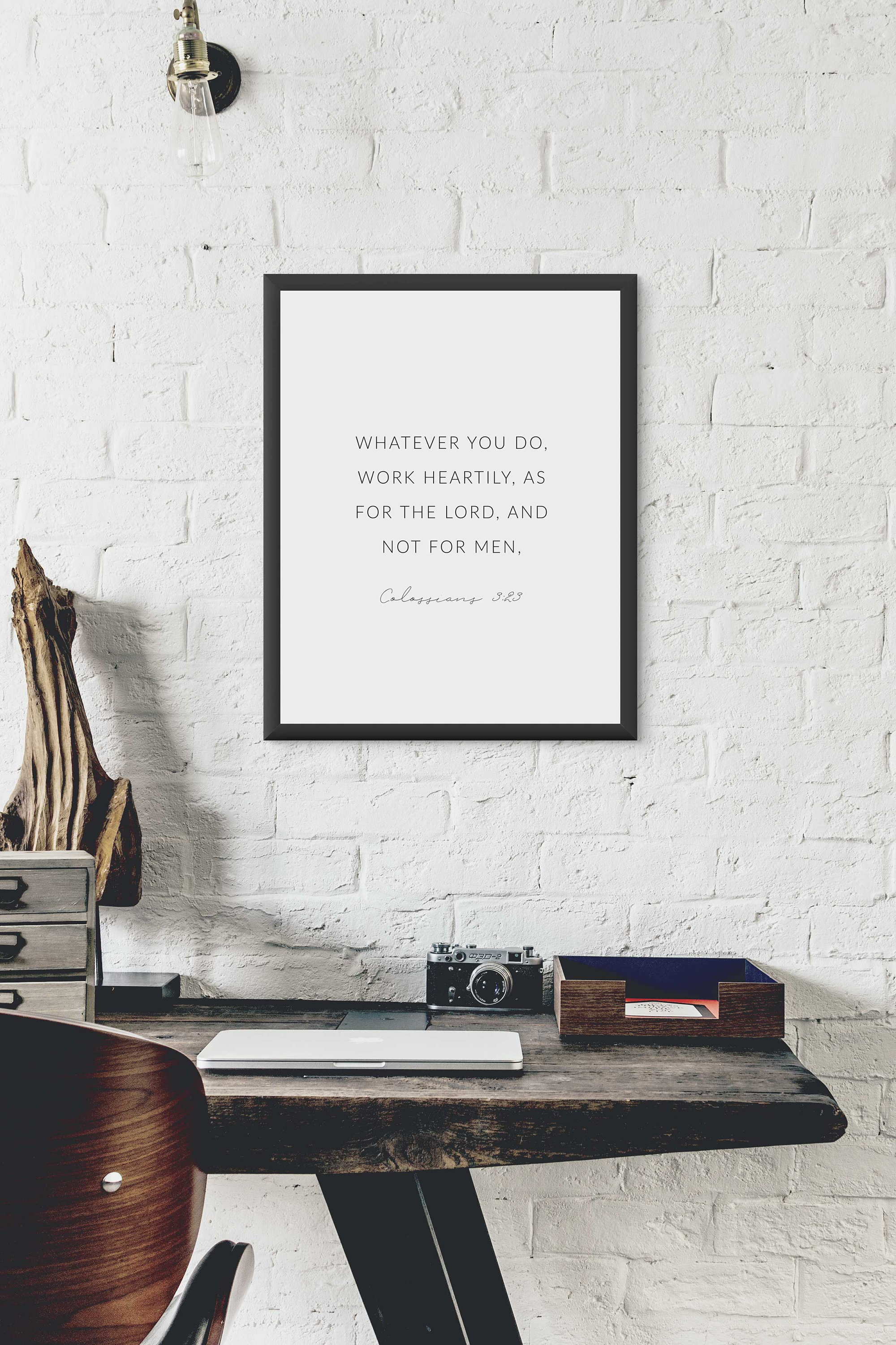 Colossians 3:23 Bible verse poster print Christian scripture | Etsy