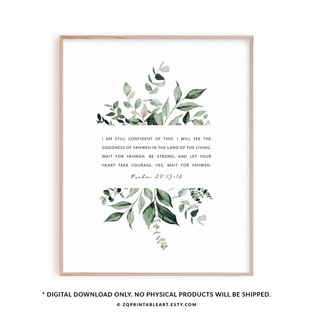 Psalm 27:13-14 Bible Verse Printable Wall Art, Christian Scripture ...