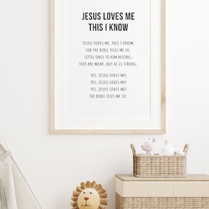 Jesus Loves Me This I Know, Christian Nursery Wall Art Printable ...