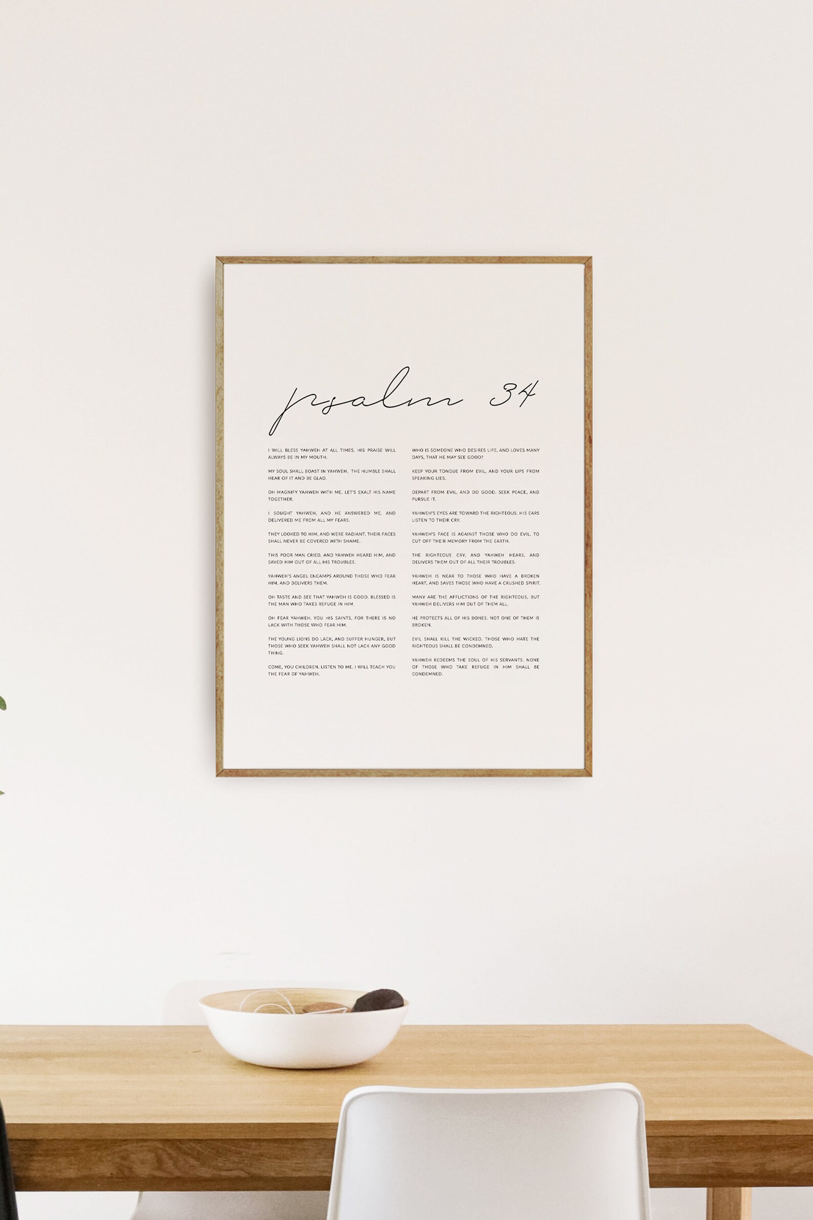Psalm 34 Bible Verse Wall Art, Christian Scripture Poster Print, Modern ...