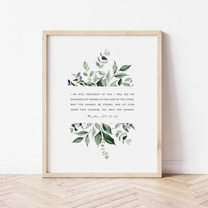 Psalm 27:13-14 Bible Verse Printable Wall Art, Christian Scripture ...