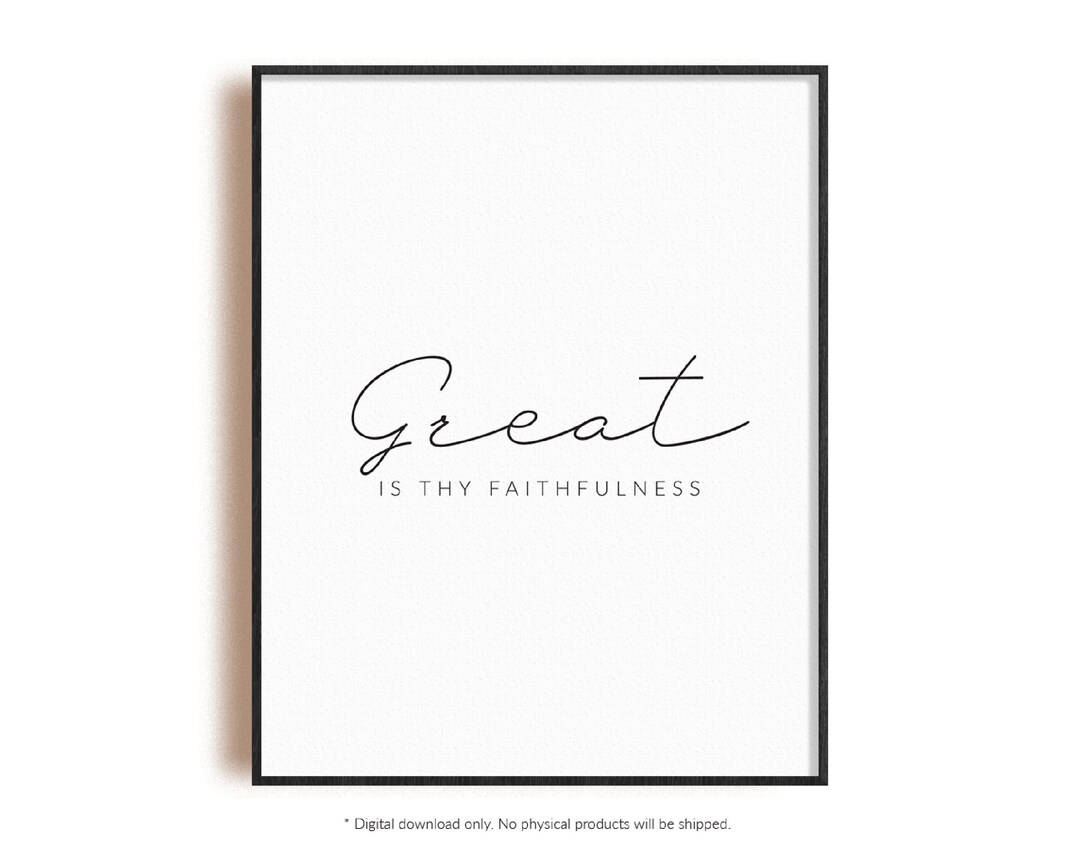 Great is Thy Faithfulness Wall Art Modern Minimalist Hymn Poster ...