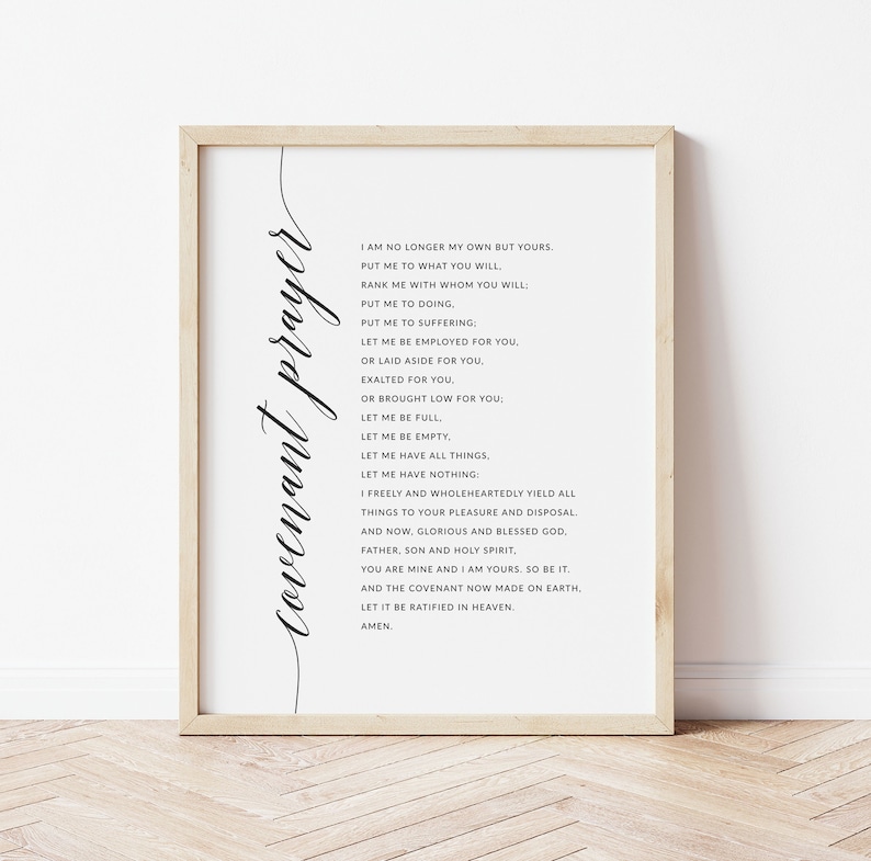 The Covenant Prayer Print Christian Wall Art Poster Wesley | Etsy