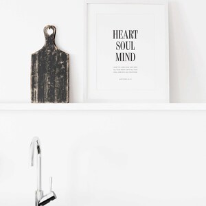 Matthew 22:37 Bible Verse Poster Artwork, Christian Wall Art, Modern ...