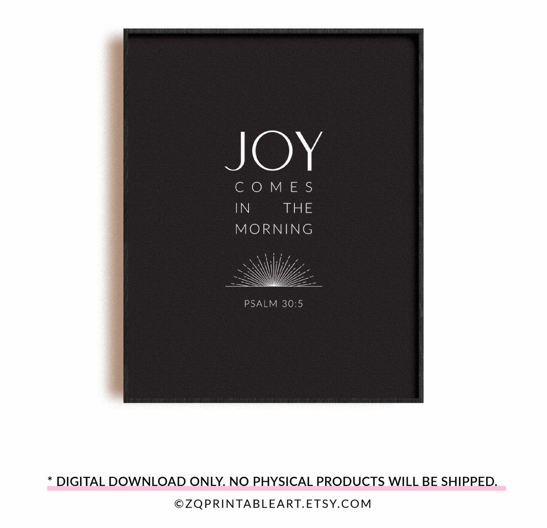 Psalm 30:5 Bible Scripture Printable Wall Art, Christian Poster Modern ...