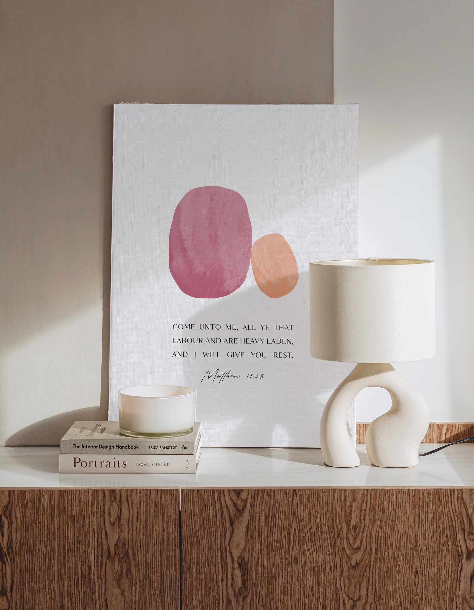 Matthew 11:28 Christian Abstract Wall Art, Modern Bible Verse Artwork ...