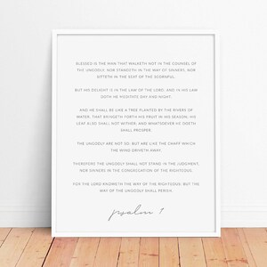 Psalm 1 Bible Printable Verse Poster Artwork, Christian Wall Art ...