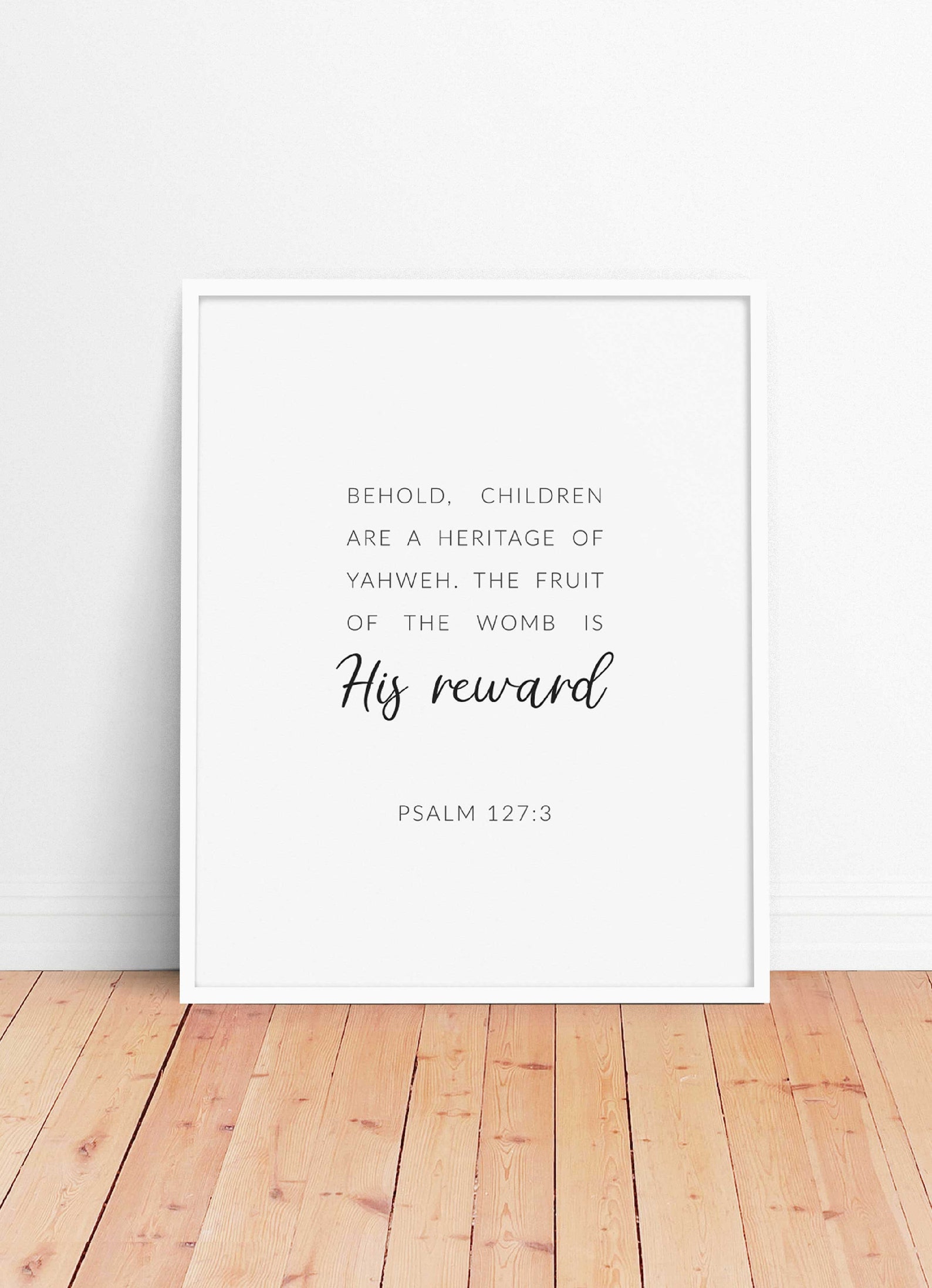 Psalm 127:3 Bible Verse Poster Artwork, Christian Wall Art Printable ...