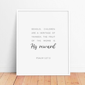 Psalm 127:3 Bible Verse Poster Artwork, Christian Wall Art Printable ...