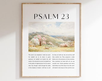Psalm 23 Poster, Scripture Bible Verse Print, the Lord is My Shepherd ...
