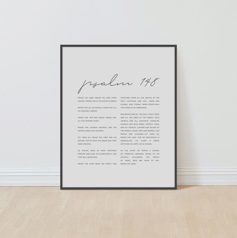 Psalm 148 Bible Verse Wall Art, Christian Poster Scripture Printable ...