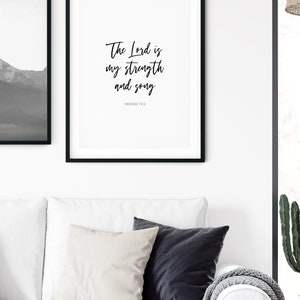 Exodus 15:2 Bible Verse Quote Printable, Scripture Wall Art, Modern ...