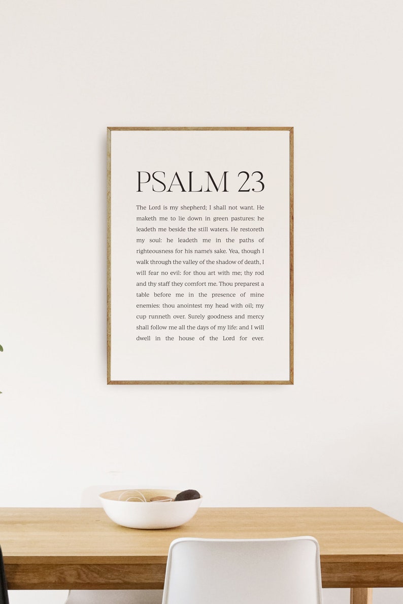 Psalm 23 Bible Verse Wall Art, Christian Scripture Poster Print ...