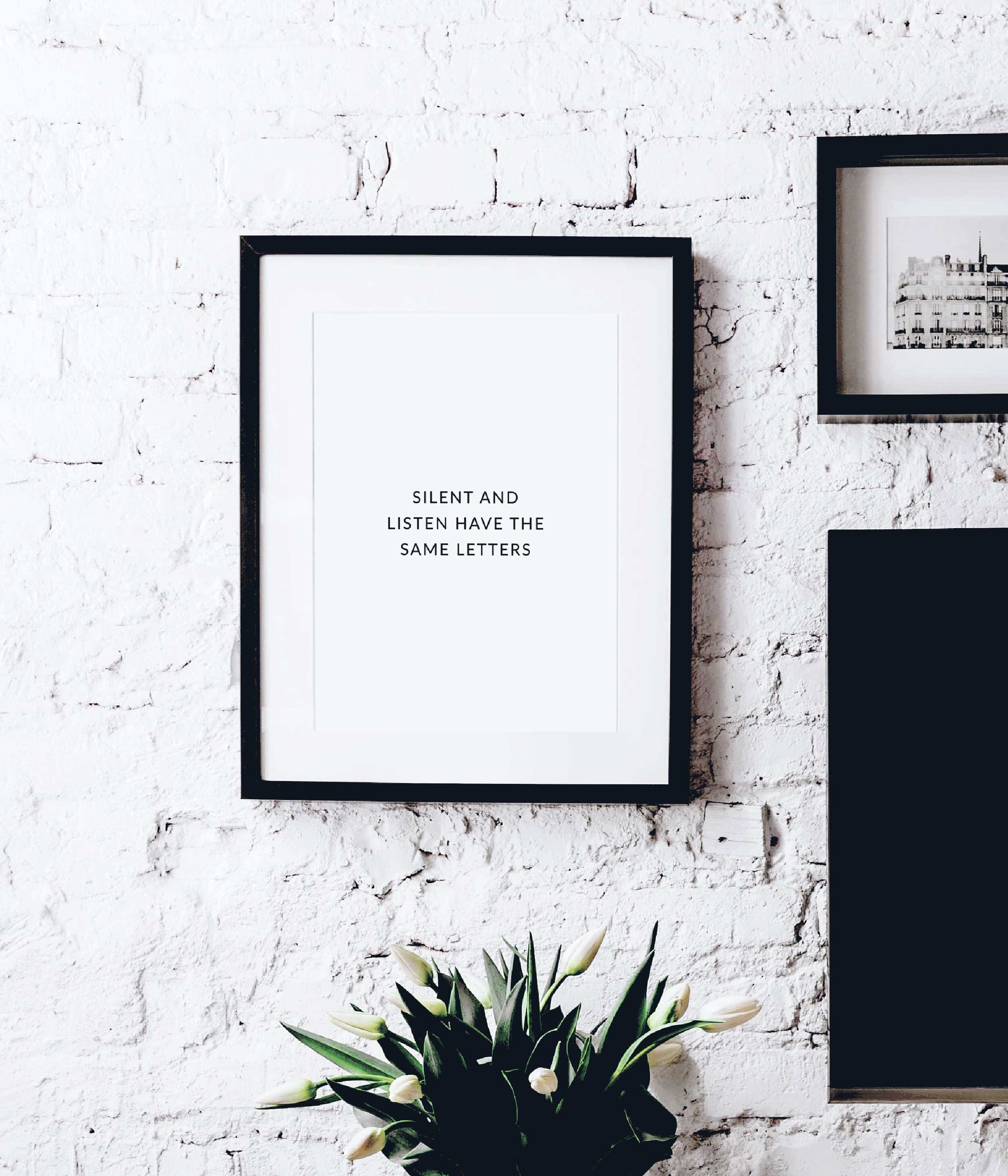 Quote Print Silent and Listen Have the Same Letters, Office Decor ...