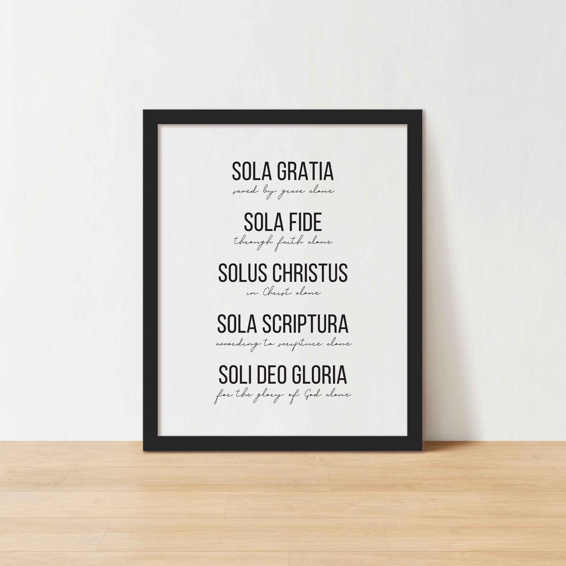5 Solas, Five Solas Print Printable Wall Art, Soli Deo Gloria, Reformed ...