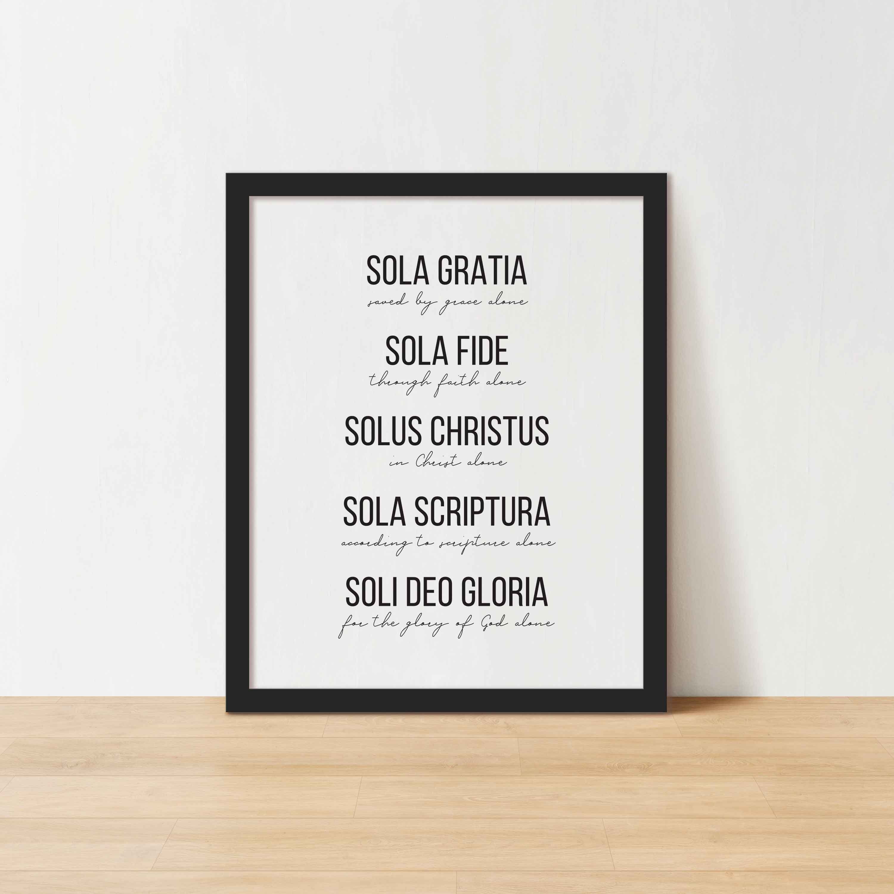 5 Solas Five Solas Print Printable Wall Art Soli Deo Gloria - Etsy