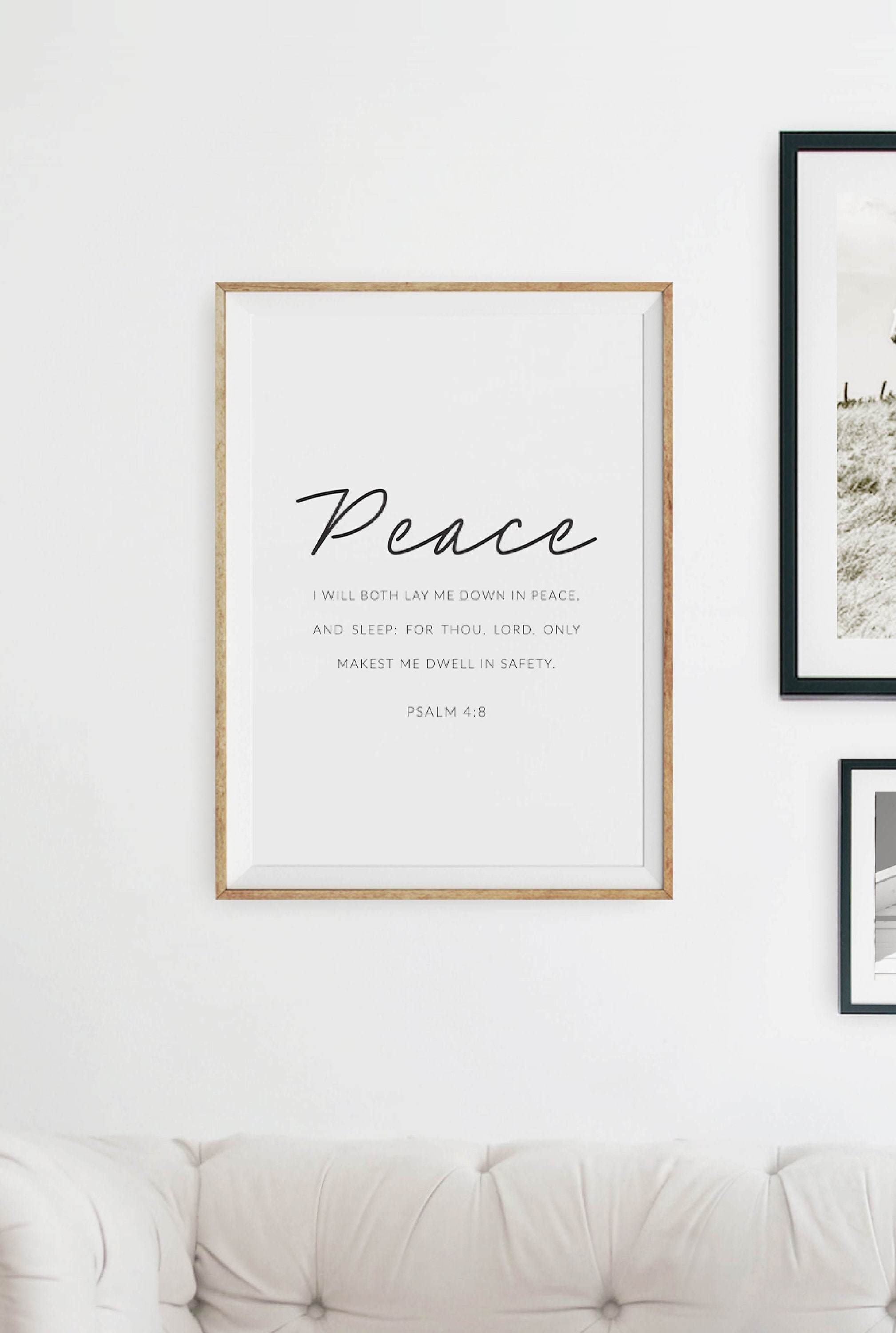 Psalm 4:8 KJV I will both lay me down in peace minimalist | Etsy