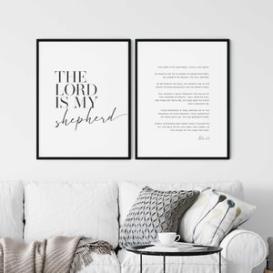 Psalm 23 Bible Verse Wall Art, Christian Scripture Printable Wall Art ...