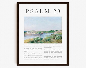 Psalm 23 Poster, Scripture Bible Verse Print, the Lord is My Shepherd ...