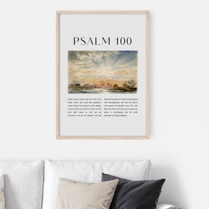 Psalm 100 Bible Verse Wall Art, Christian Poster, Vintage Christian ...