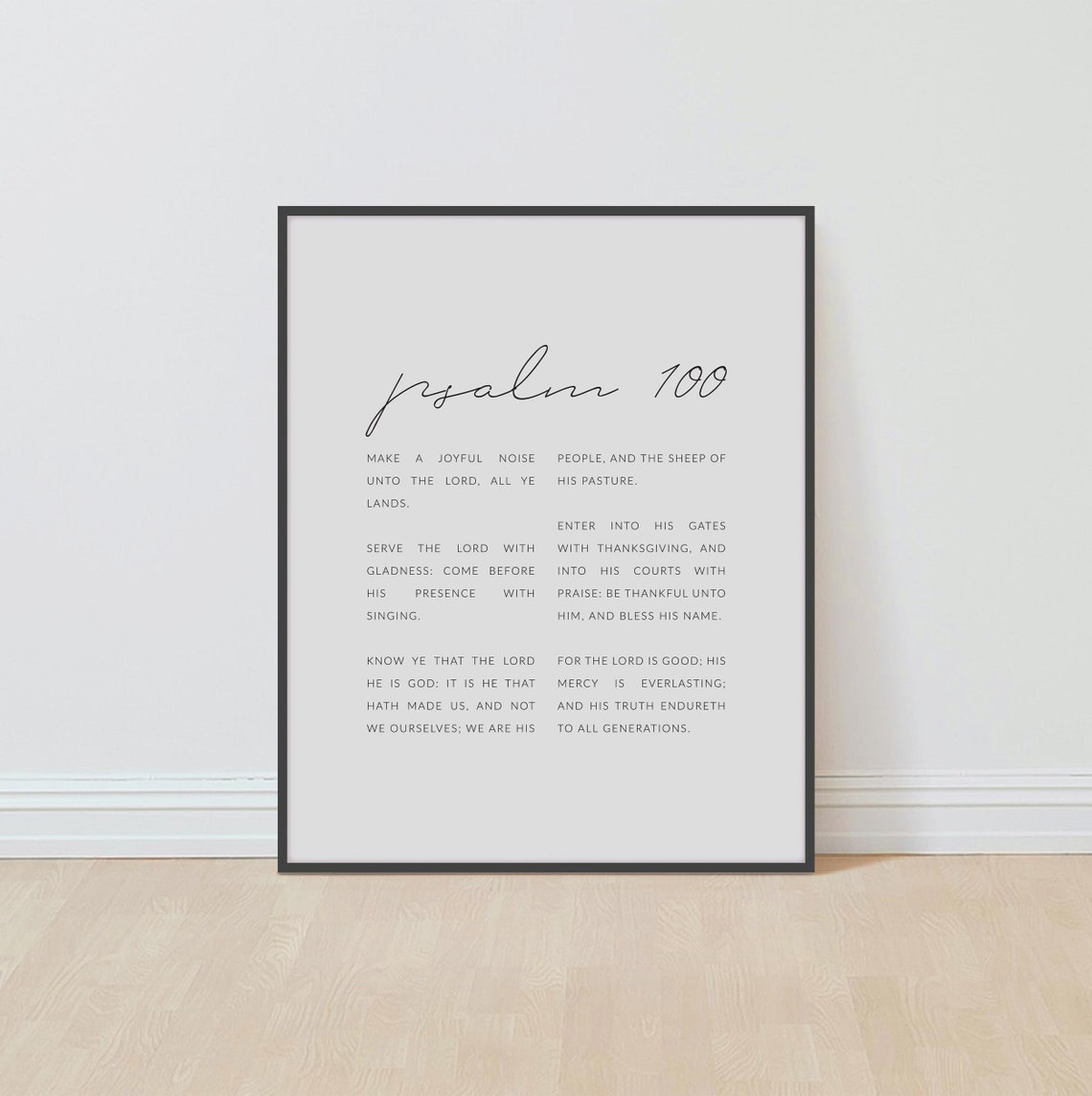 Psalm 100 Bible Verse Wall Art, Christian Poster Scripture Printable ...