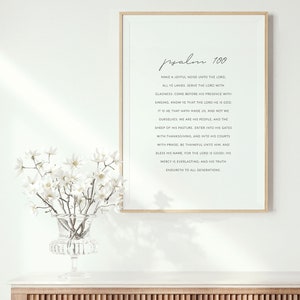 Psalm 100 Print Bible Verse Wall Art, Christian Scripture Poster ...