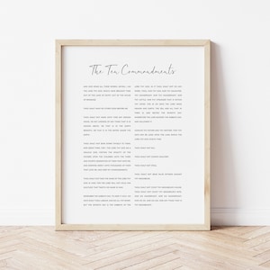 Ten Commandments Exodus 20:1-17 Print, Bible Verse Wall Art, Modern ...