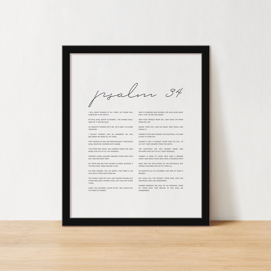 Psalm 34 Bible Verse Wall Art Christian Scripture Poster - Etsy