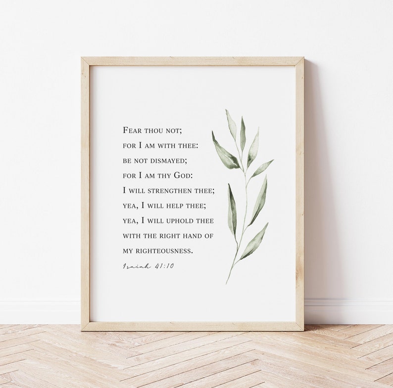 Isaiah 41:10 Bible Verse Poster Christian Scripture Wall Art - Etsy