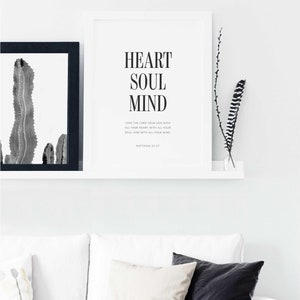 Matthew 22:37 Bible Verse Poster Artwork, Christian Wall Art, Modern ...