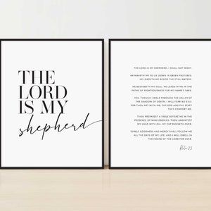 Psalm 23 Bible Verse Wall Art, Christian Scripture Printable Wall Art ...