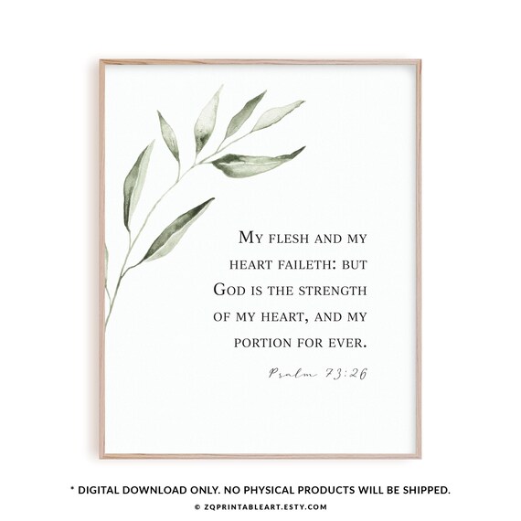 Psalm 73:26 Bible Verse Poster Christian Scripture Wall Art - Etsy